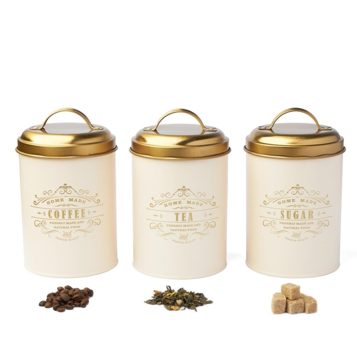 Set of 3 Containers for Sugar Tea and Coffee 11 X 15 Cm | Etsy