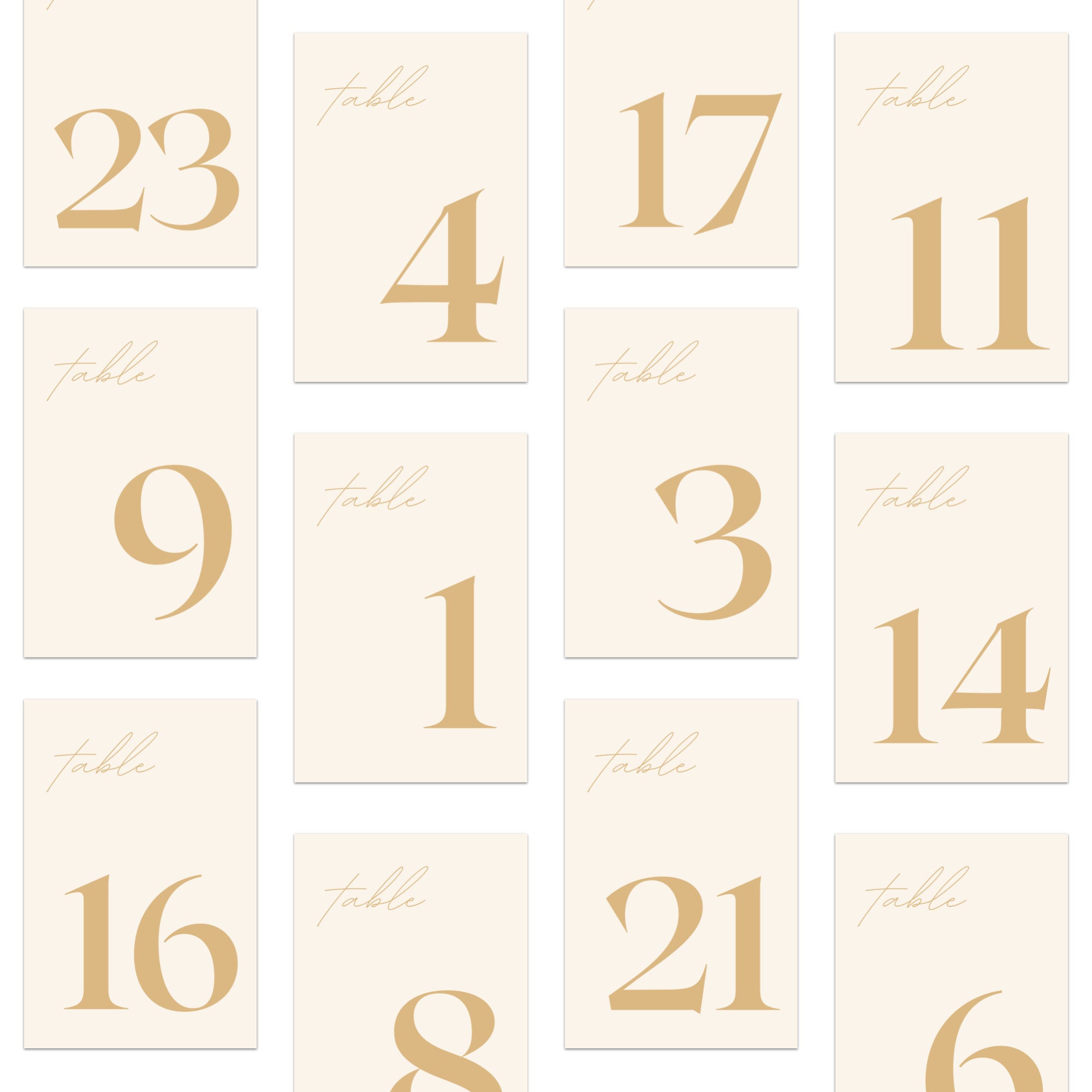 PRINTABLE Warm Neutral Boho Table Numbers 1-24, 4by6 and 5by7 - Etsy