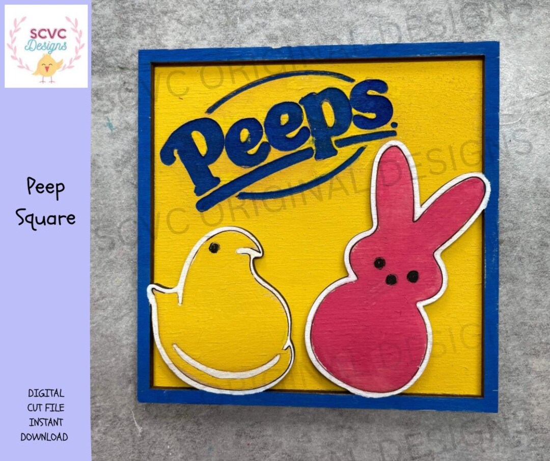 Peeps Square, SVG, Cut File, Glowforge, Thunderlaser - Etsy