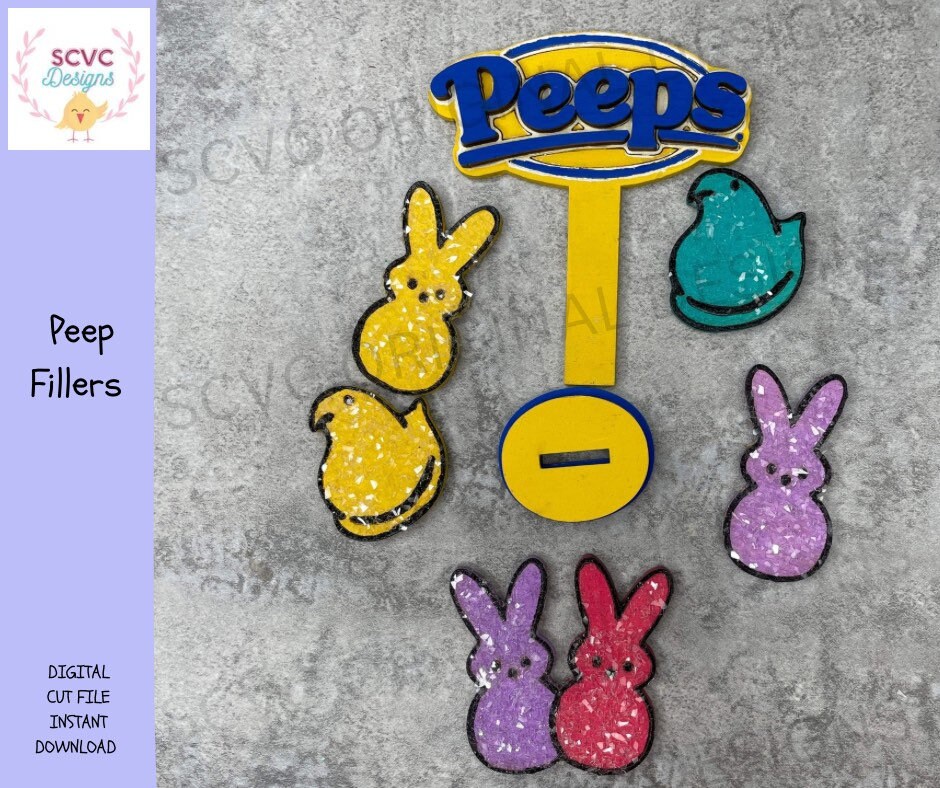 Peeps Gum Ball Machine Filler, SVG File, Glowforge, Thunder Laser File ...