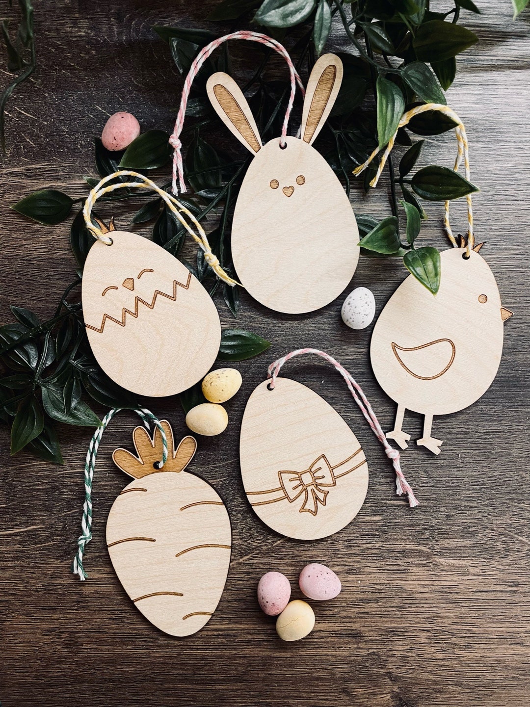 Set of 5 Easter Decorations Easter Ornaments and Easter Tags - Etsy UK