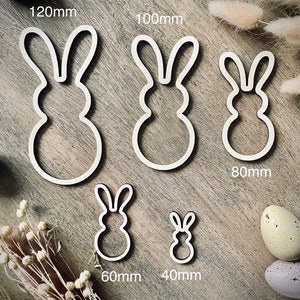 10x Hollow Wooden Bunny Shapes / Easter Bunny Tags From 40mm Tall | 3mm ...