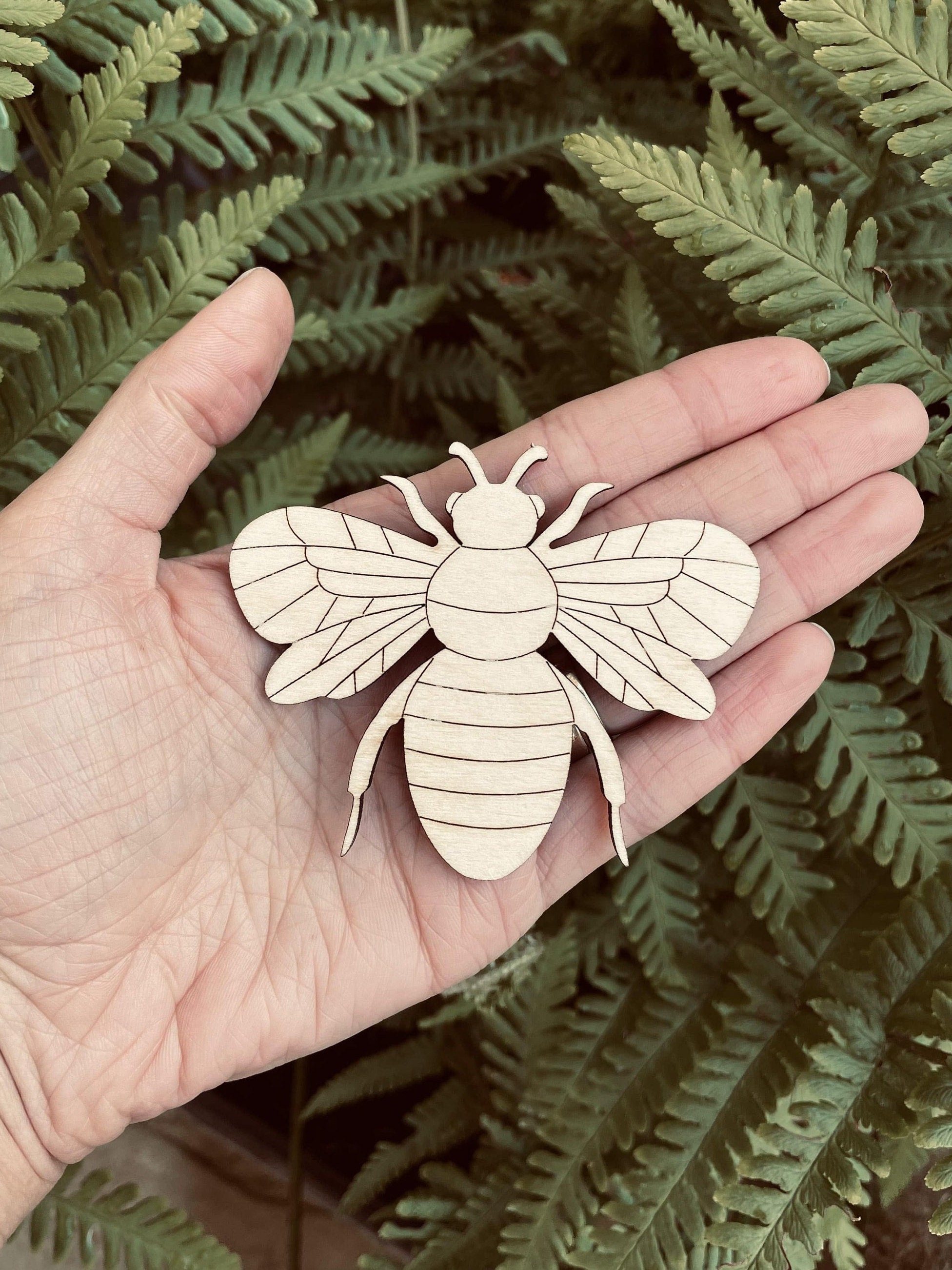 10x Wooden Bee Shapes From 40mm Wide 3mm Thick Laser Cut - Etsy