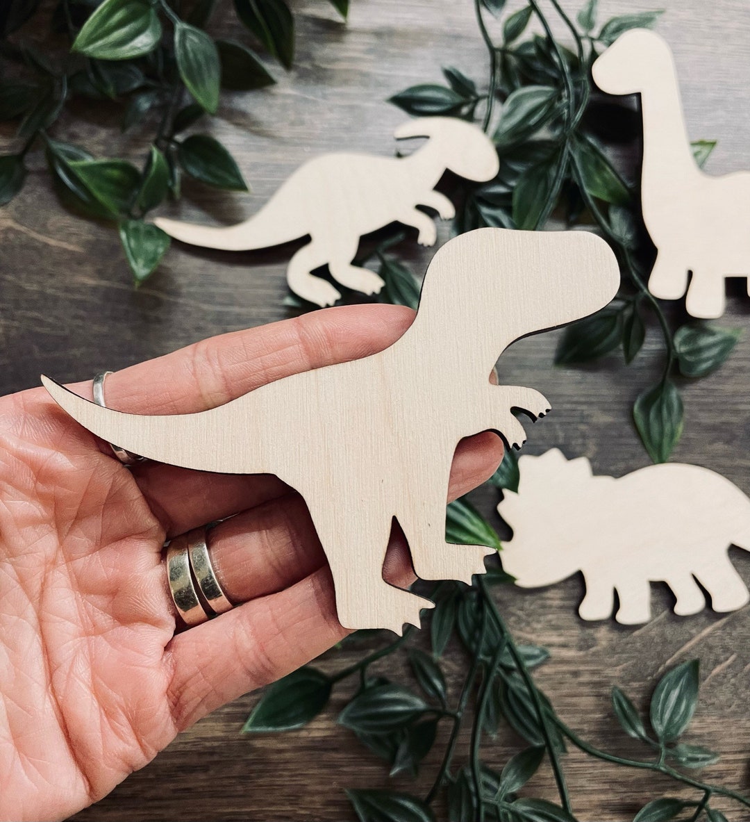 Pack of 5 Wooden Dinosaur Shapes / Wall Art / Dinosaur Pattern Dinosaur ...