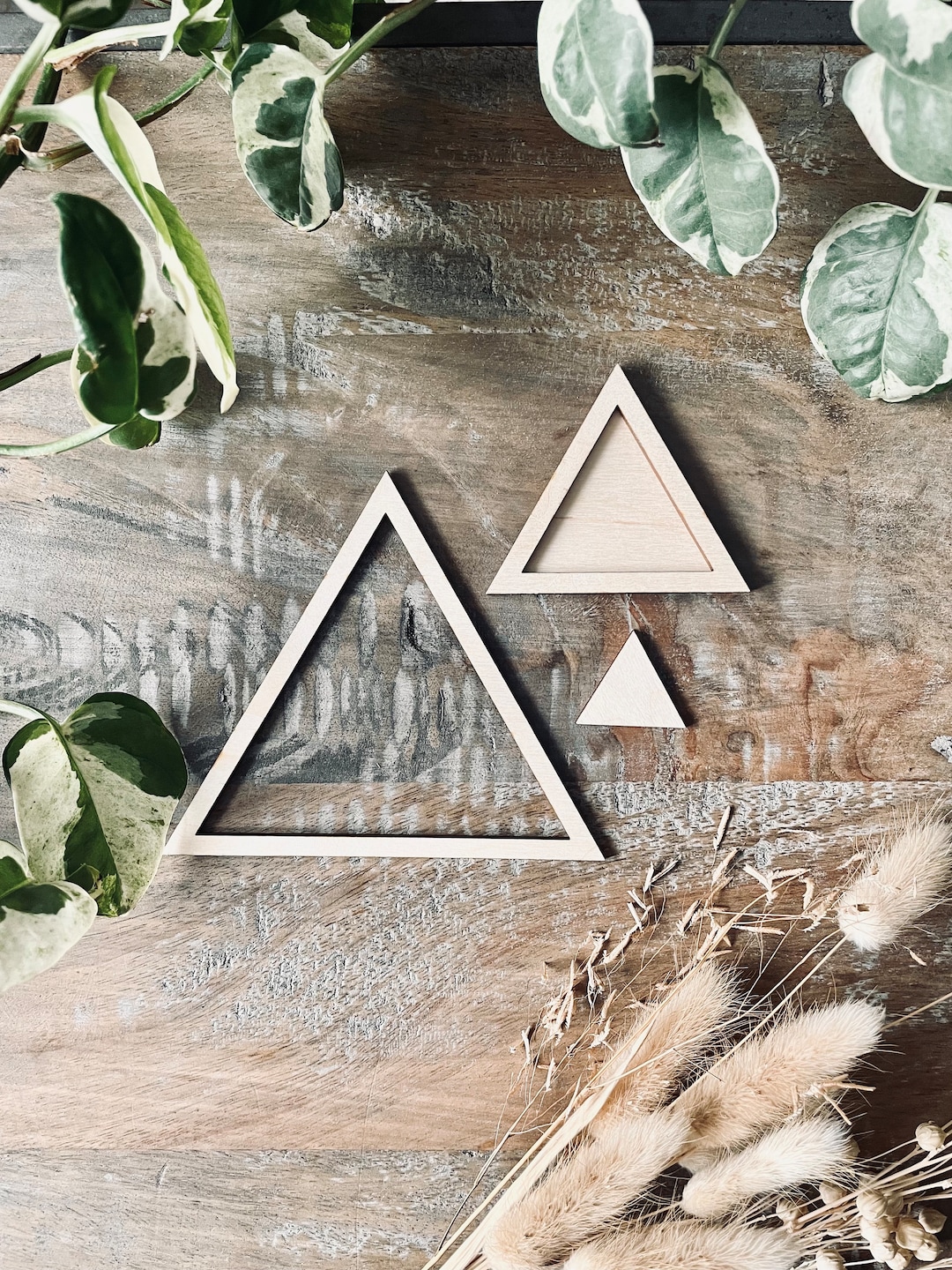 10x Triangle Wood Shapes Cutouts / Equilateral Triangle Craft Shape ...