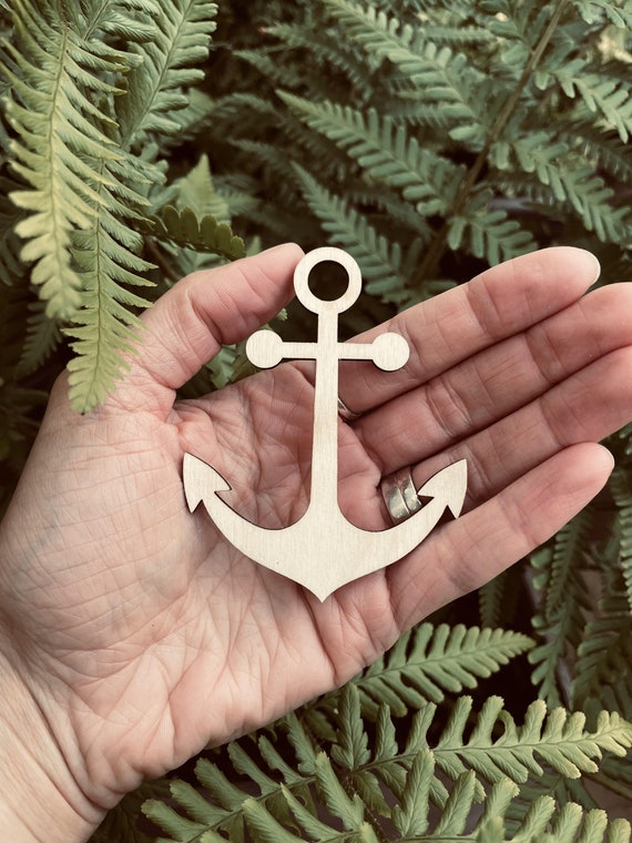 10x Wooden Anchor Shapes From 40mm Tall 3mm Thick Laser Cut - Etsy