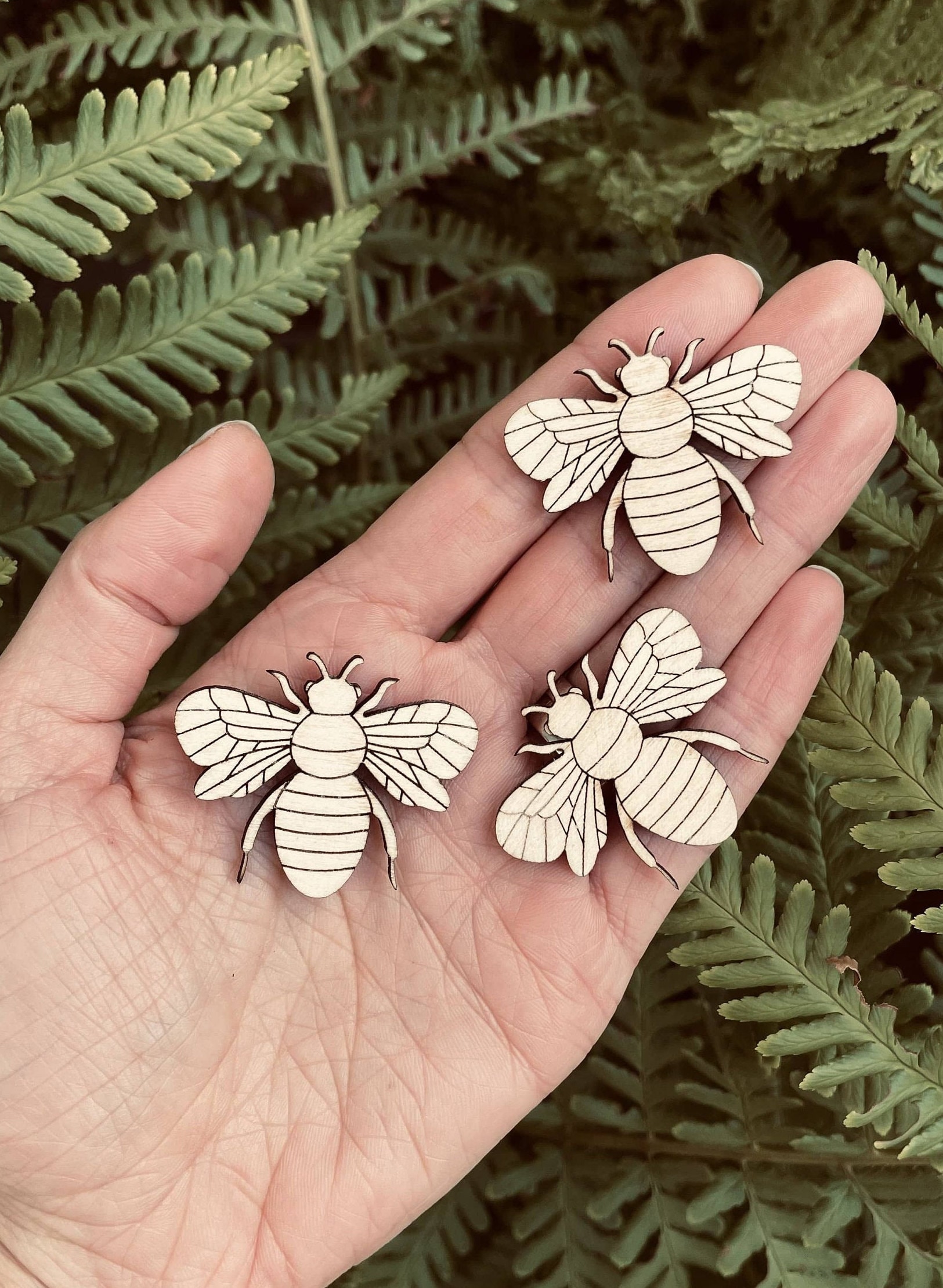 10x Wooden Bee Shapes From 40mm Wide 3mm Thick Laser Cut - Etsy