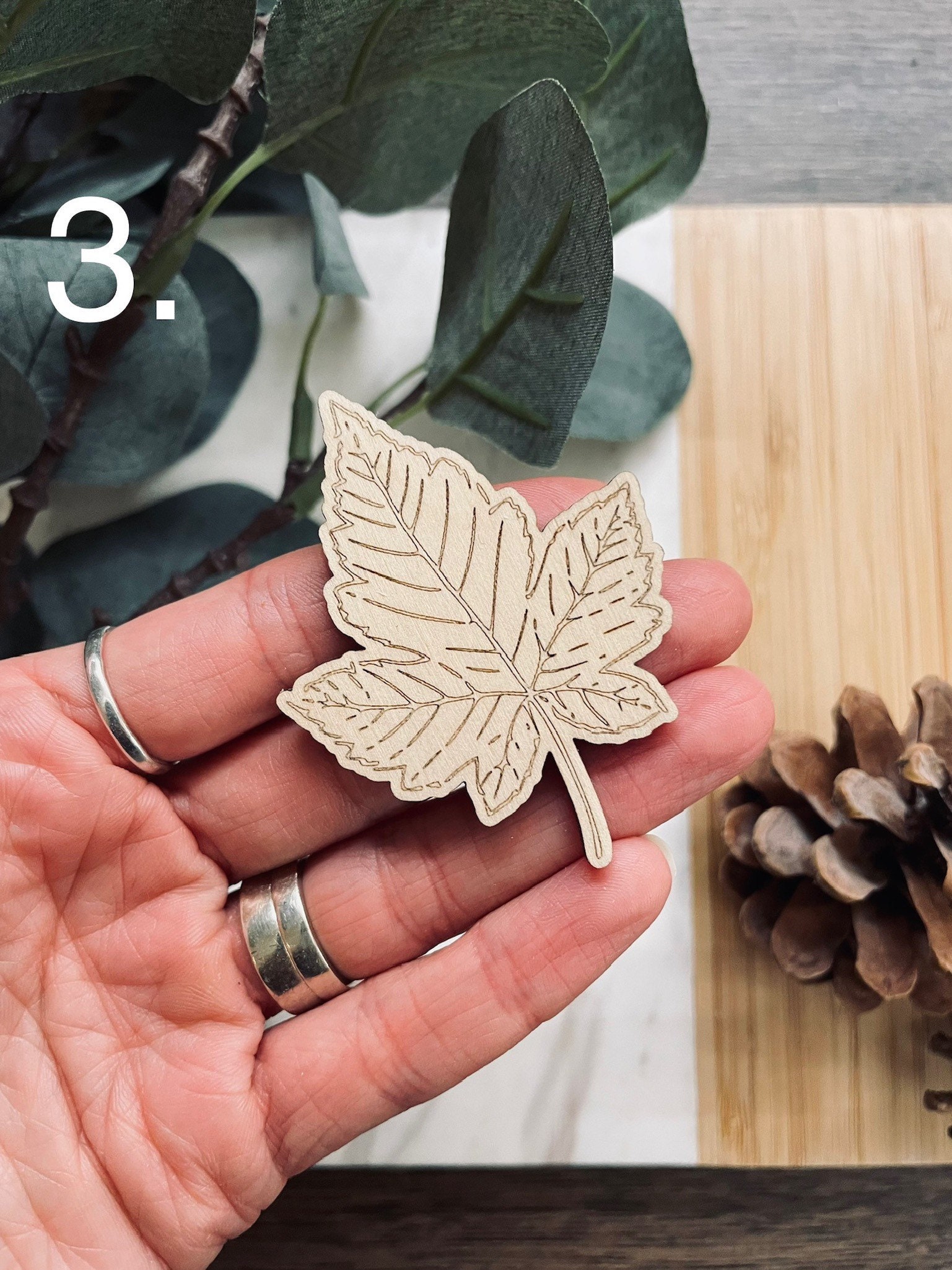 7x Wooden Leaves / Leaf Shapes Laser Cut Leaves Craft Leaf | Etsy UK