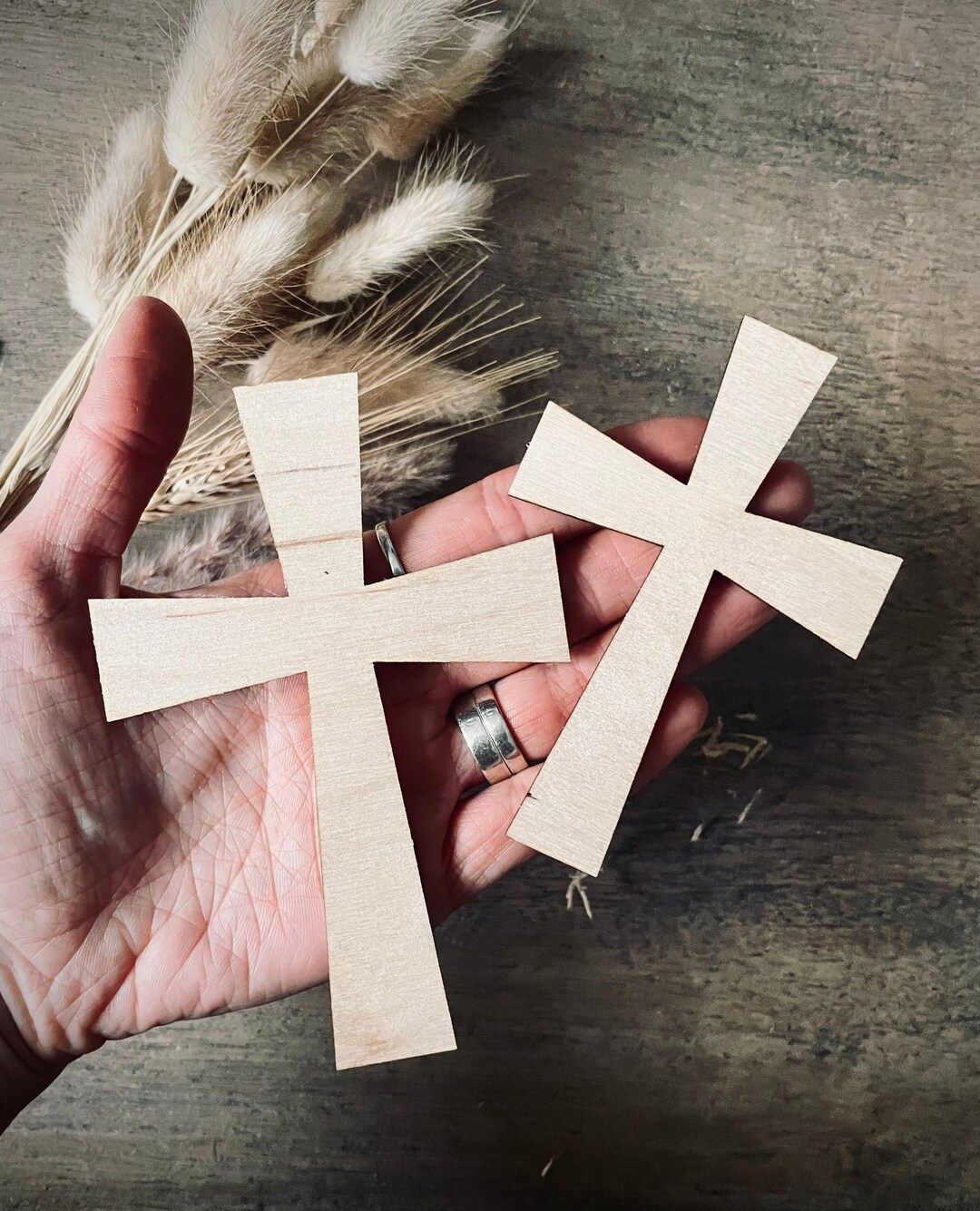 10x Wooden Cross Shapes / Large Wooden Cross From 40mm Tall | 3mm Thick ...