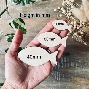 10x Wooden Fish Shapes / Fish Blanks From 40mm Tall | 3mm Thick Laser ...