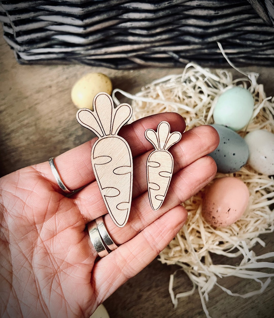 10x Wooden Easter Carrot Shapes From 40mm Tall | Easter Craft Shapes ...