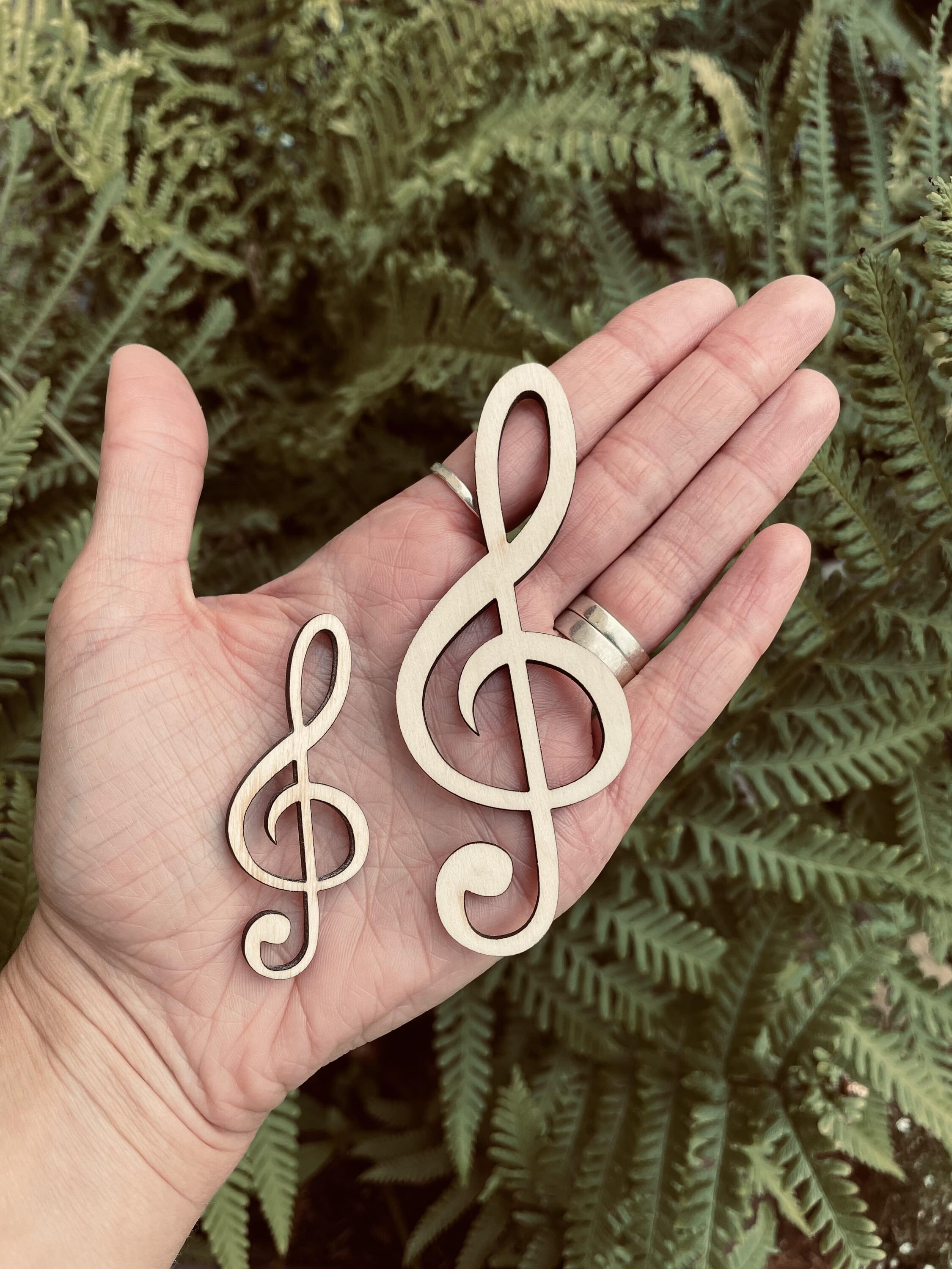 10x Wooden Music Logo / Treble Clef / Music Note Shapes From | Etsy