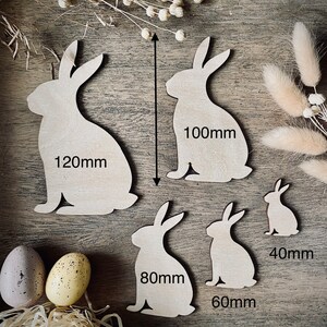 10x Wooden Bunny Cutout / Plywood Cutouts From 40mm Tall | 3mm Thick ...