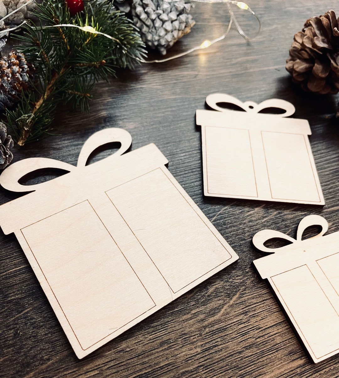 10x Wooden Present Shapes for Nordic Christmas Crafts - Etsy UK