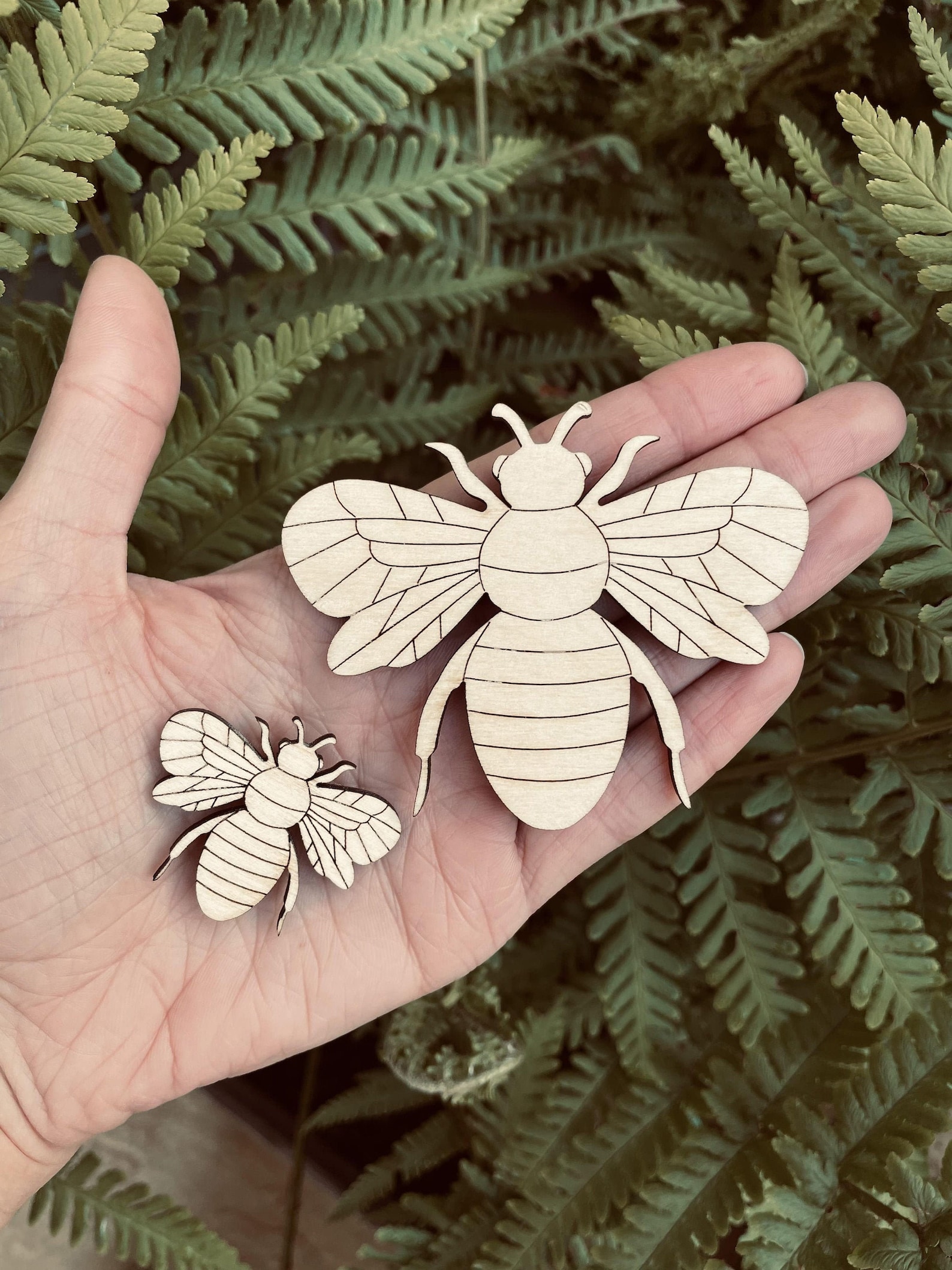 10x Wooden Bee Shapes From 40mm Wide 3mm Thick Laser Cut - Etsy