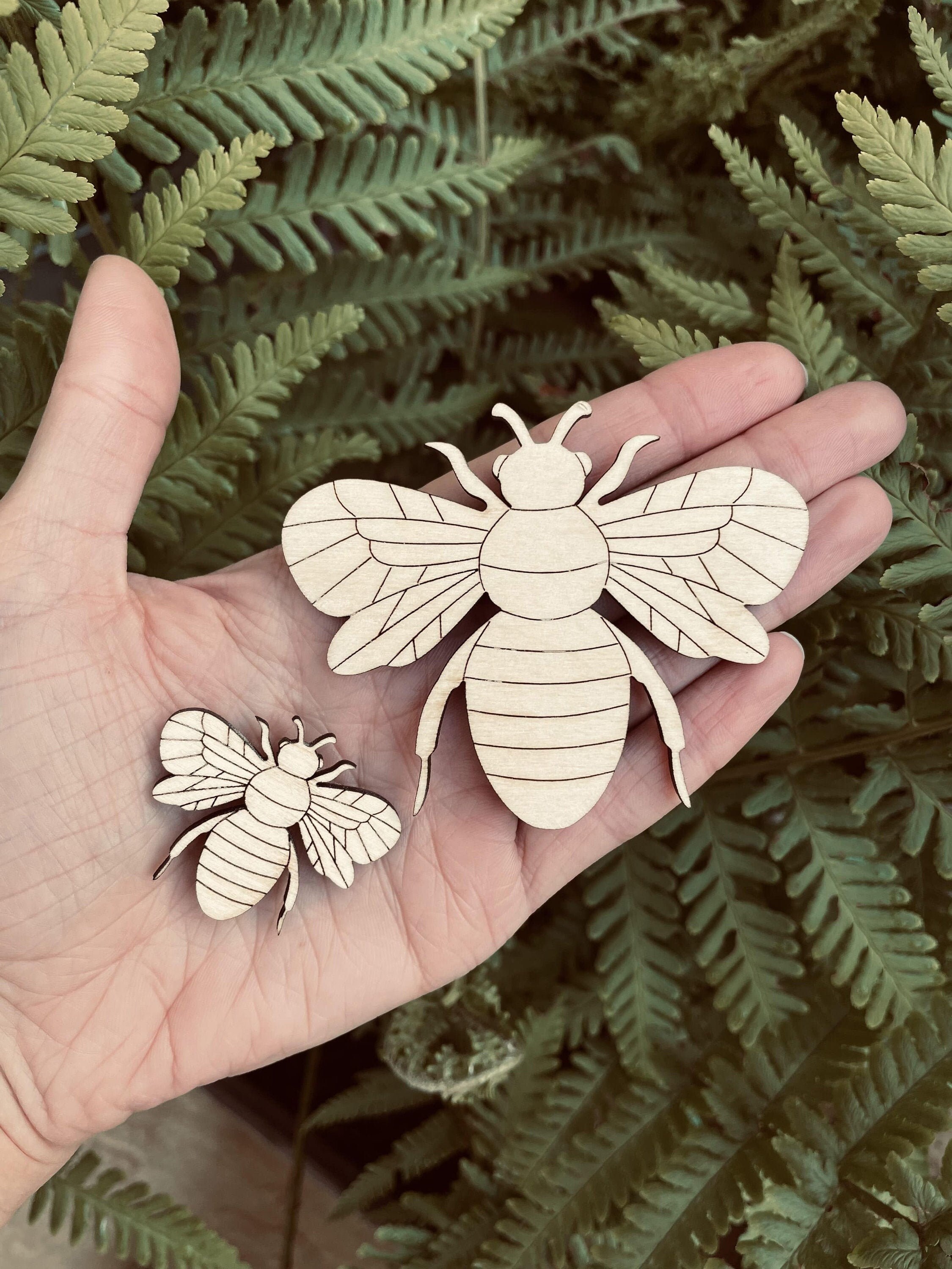 10x Wooden Bee Shapes From 40mm Wide 3mm Thick Laser Cut - Etsy