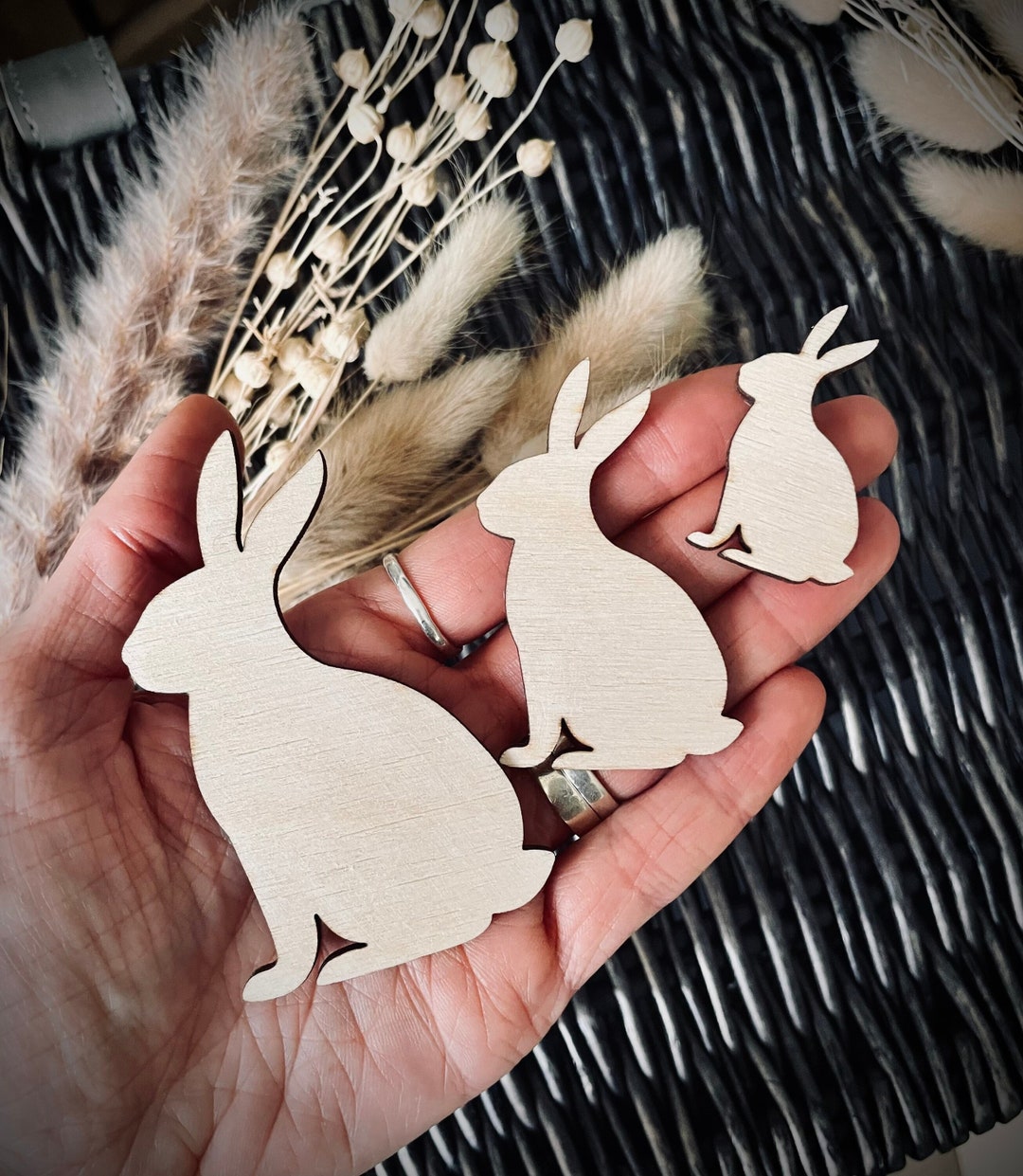 10x Wooden Bunny Cutout / Plywood Cutouts From 40mm Tall | 3mm Thick ...