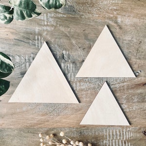 10x Triangle Wood Shapes Cutouts / Equilateral Triangle Craft Shape ...