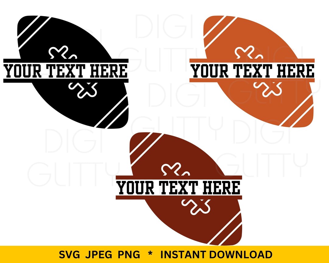 Football Split Design Svg Bundle, Set of 3 Colors, American Football ...