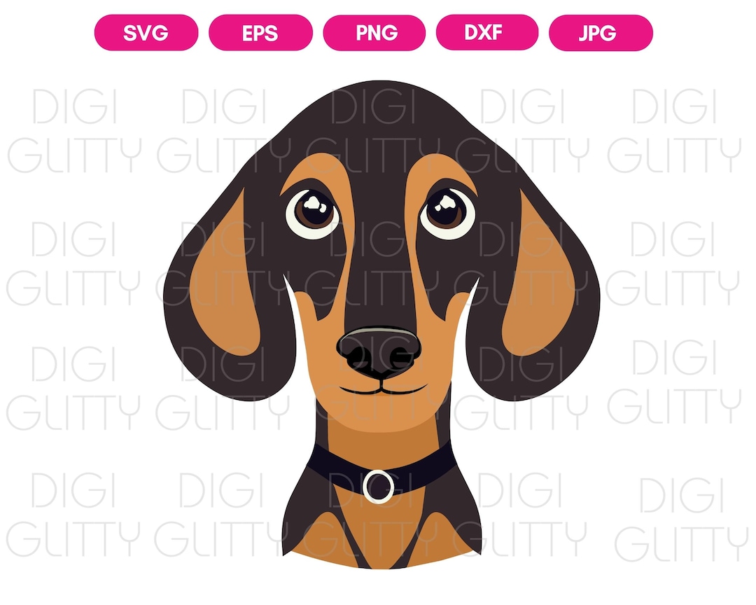 Cute Wiener Dog Face SVG Cut File for Cricut & Silhouette, Car Stickers ...