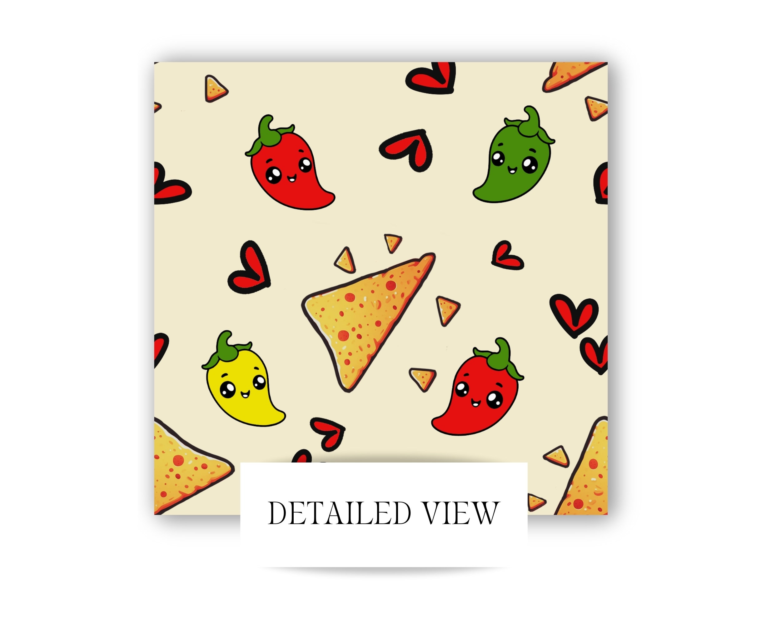 Seamless Nacho Pattern With Hearts Png, Repeat Tex-mex Pattern ...