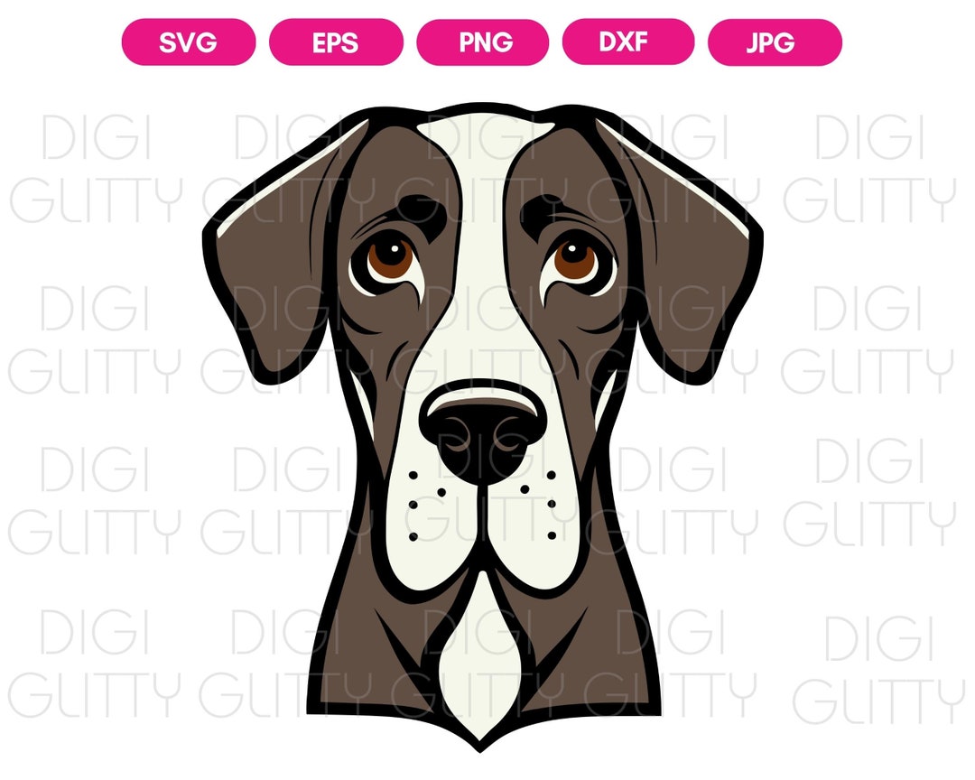 Great Dane SVG Layered Cut File for Cricut, Silhouette, Car Stickers ...