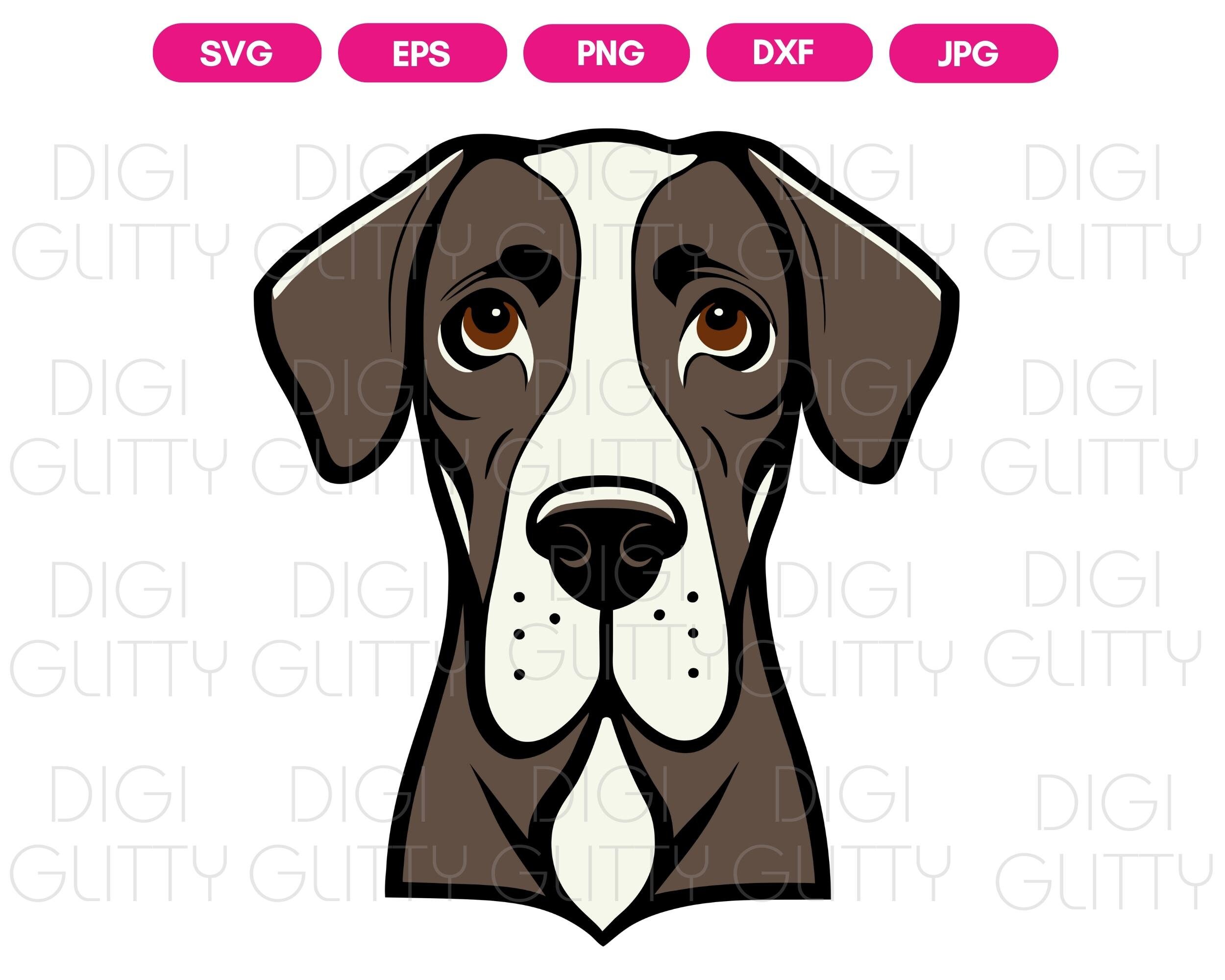 Great Dane SVG Layered Cut File for Cricut, Silhouette, Car Stickers ...