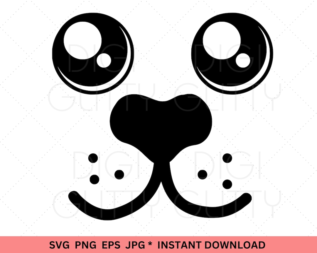 Dog Face Svg, Cut File Cute Puppy With Big Eyes, Instant Digital ...