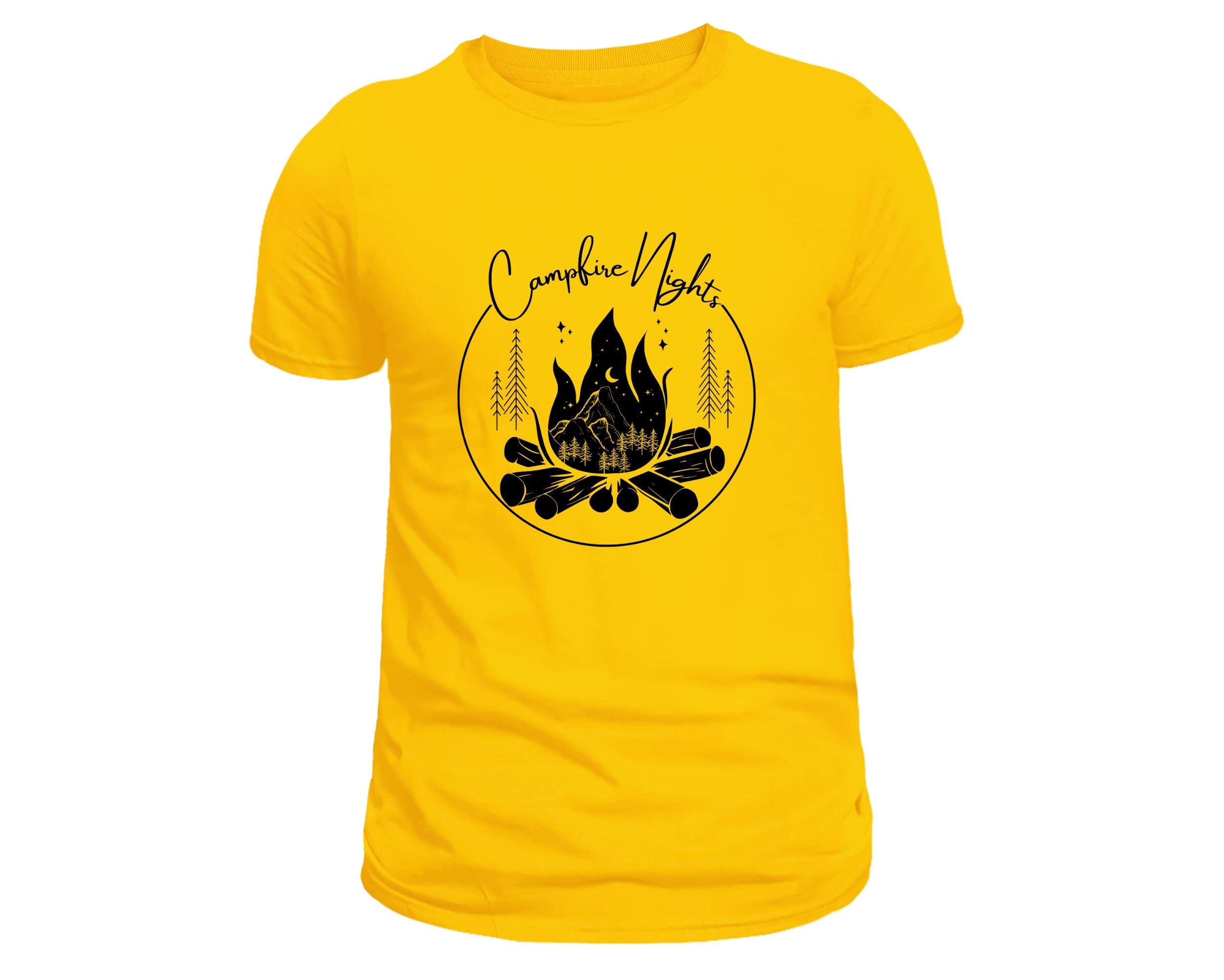Campfire Nights SVG, Campsite Clipart, Campfire Text, Camping T-shirt ...