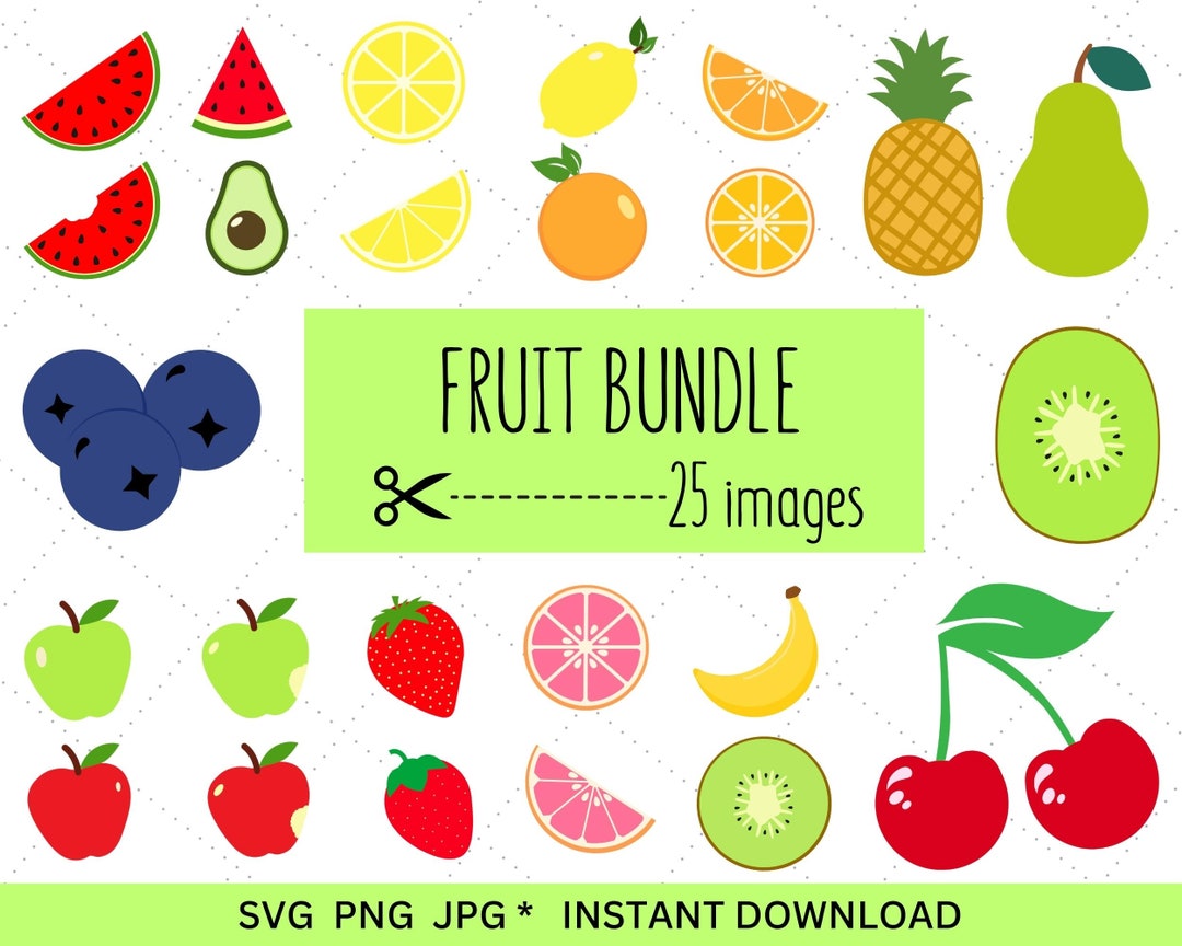 Fruit Svg Bundle, Fruits Png, Layered Cut Files Cricut and Silhouette ...