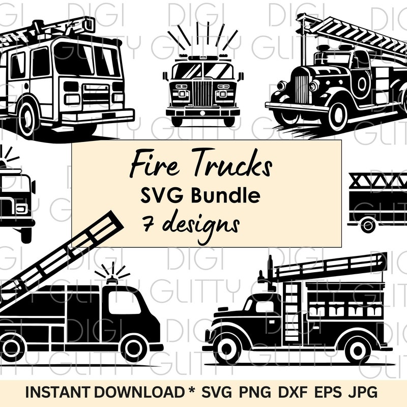 Fire Truck Svg - Etsy