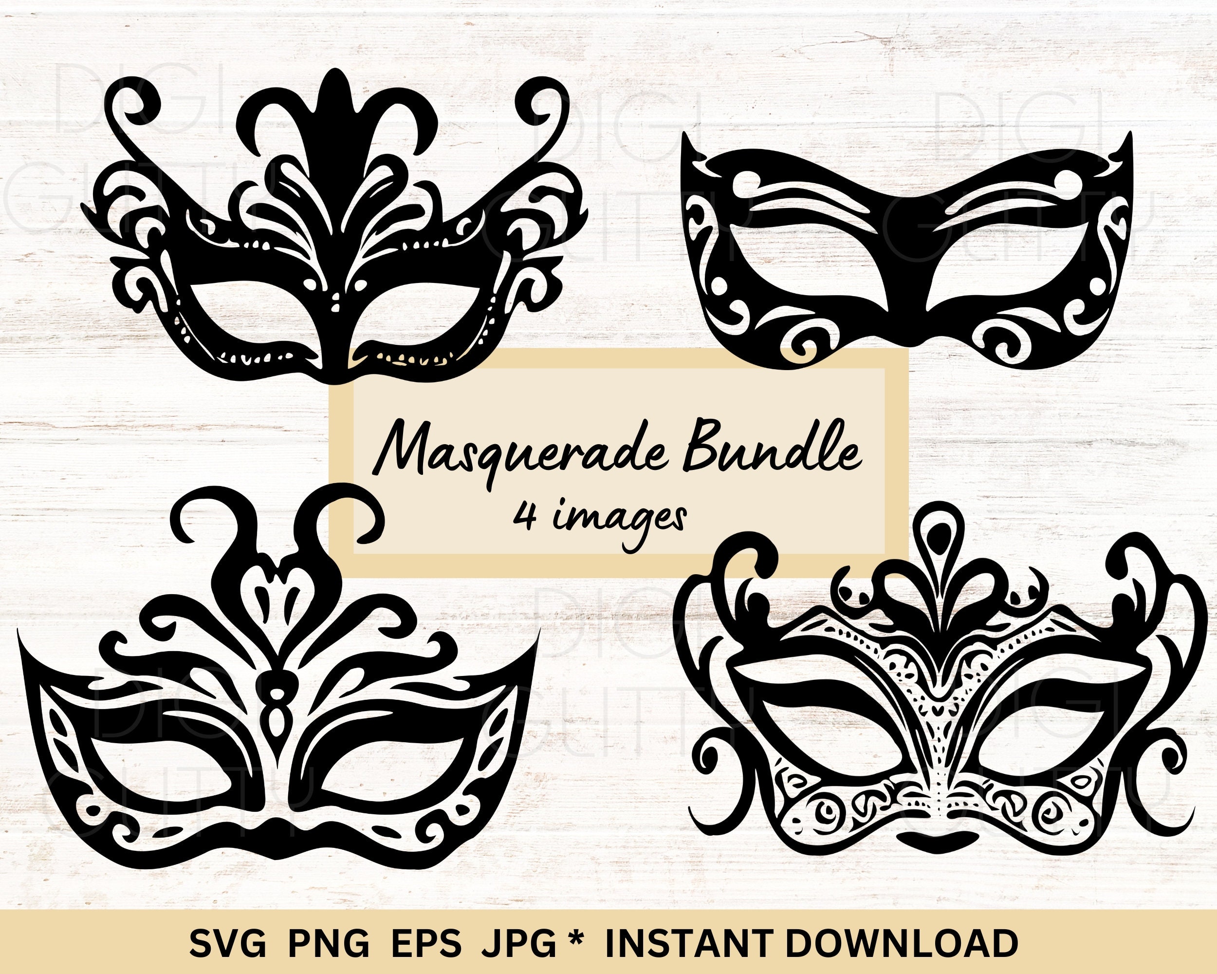 Masquerade Masks Clip Art Simple