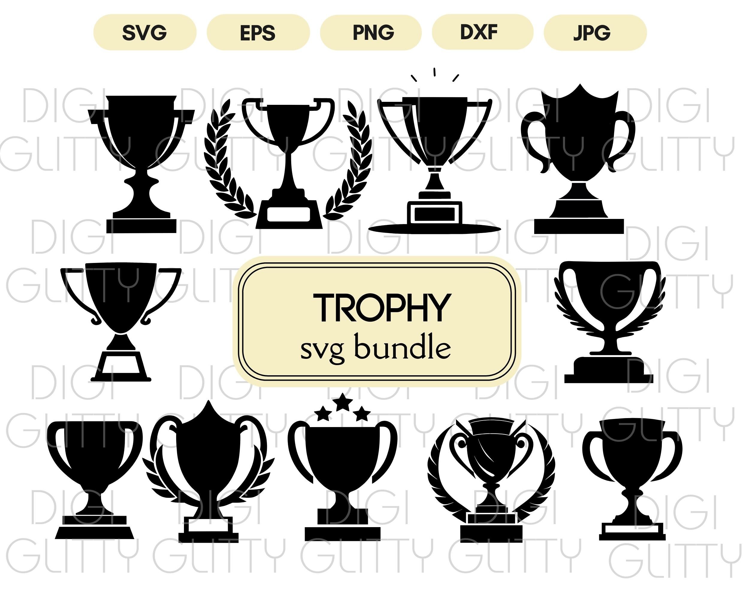 Trophy Cut File Bundle, 11 Svg Designs for Cricut and Silhouette ...