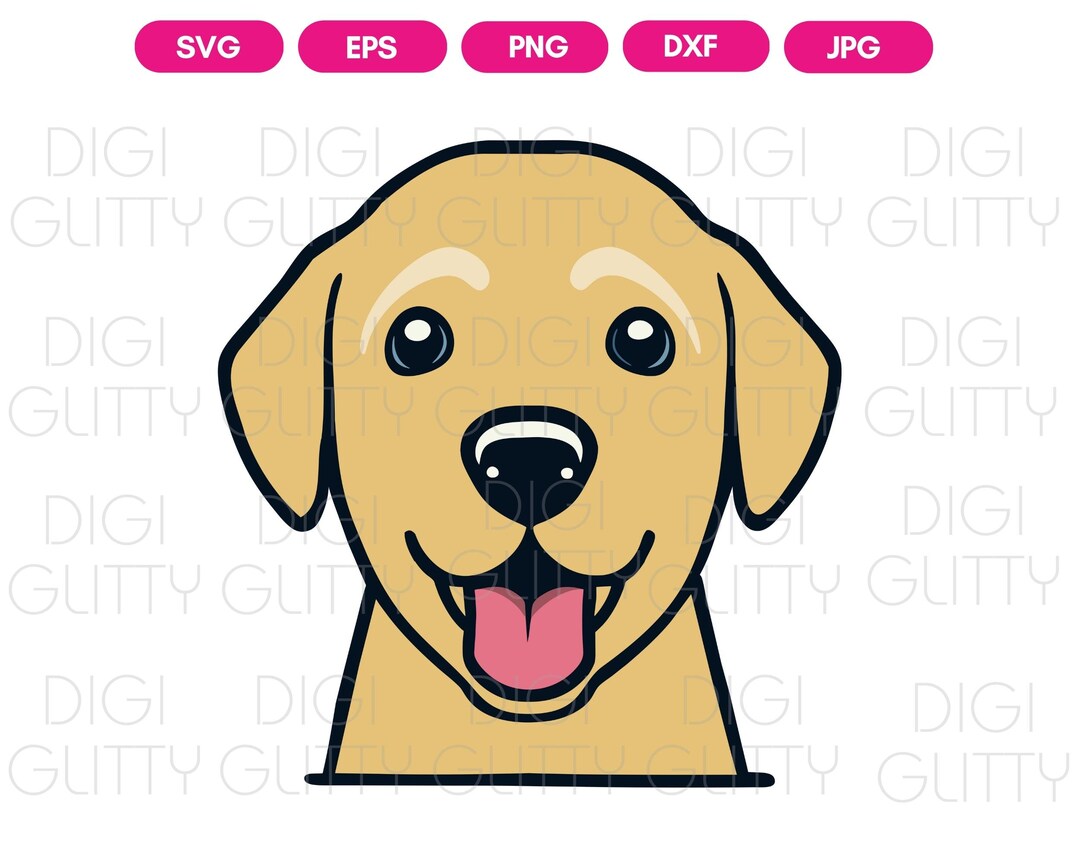 Labrador Retriever Face SVG - Layered Dog Cut File for Cricut ...