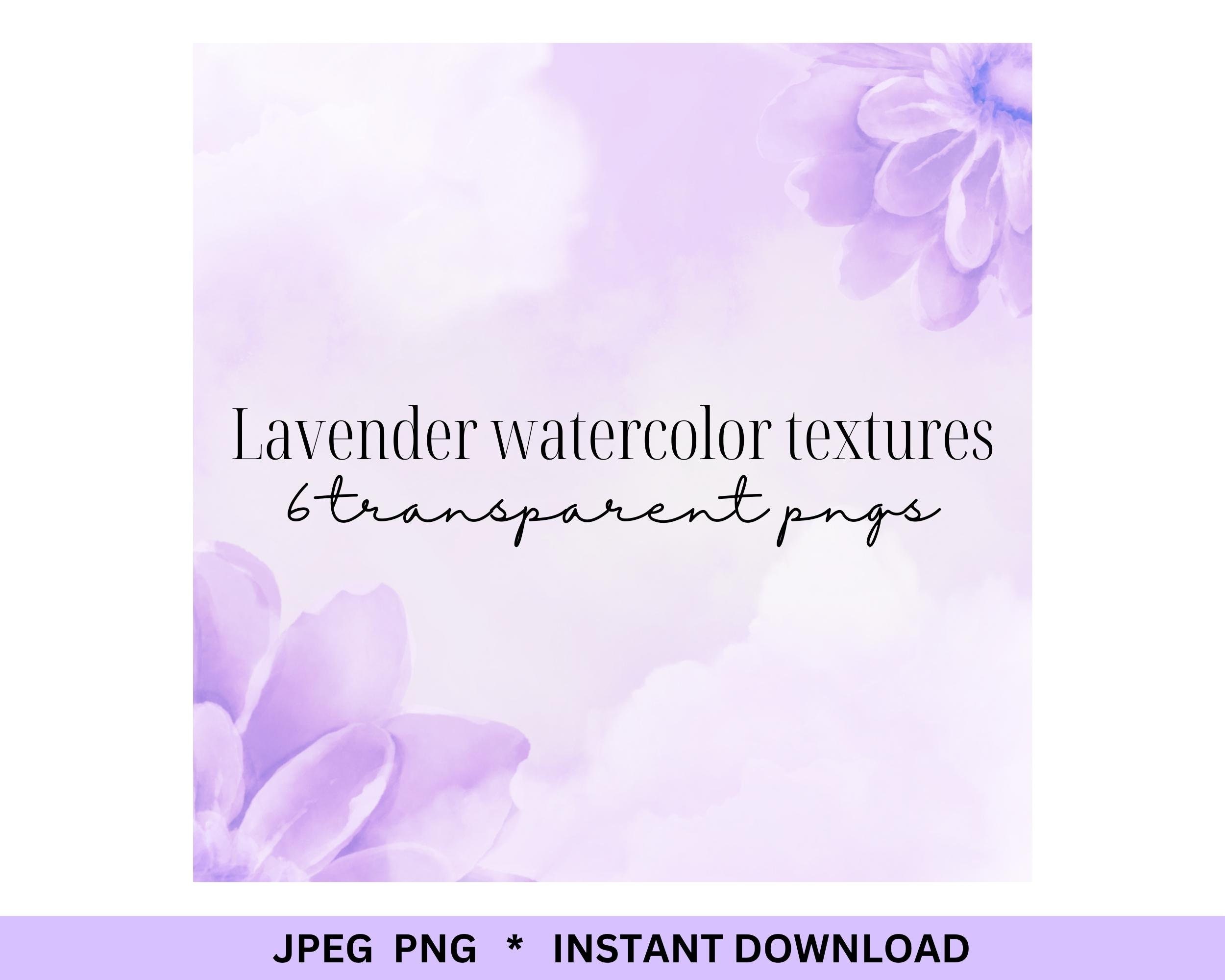 Lavender Watercolor Texture Digital Paper Bundle of 6, Purple ...