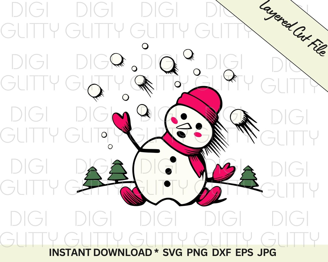 Snowman Png Blizzard SVG Layered Cut File for Cricut and Silhouette ...