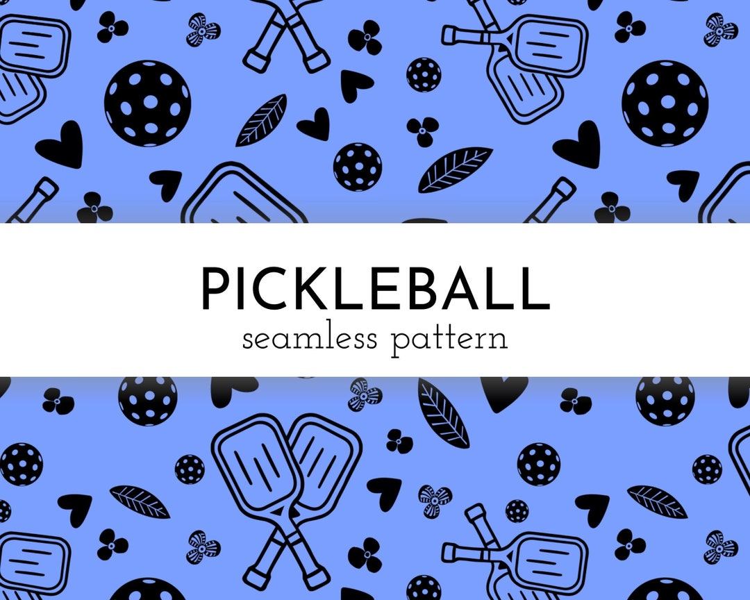 Playful Blue Pickleball Seamless Pattern Digital Download Png and Jpg ...