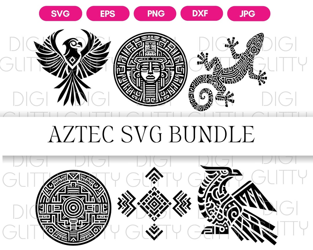Aztec SVG Bundle, Set of 6 Southwestern Vectors, Cut Files for Cricut ...