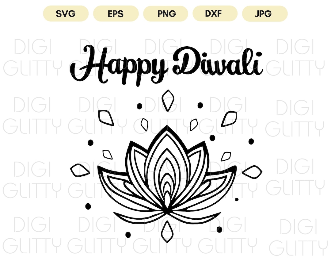 Happy Diwali SVG, Festive Digital Design for Laser Cutting, Cricut, and ...