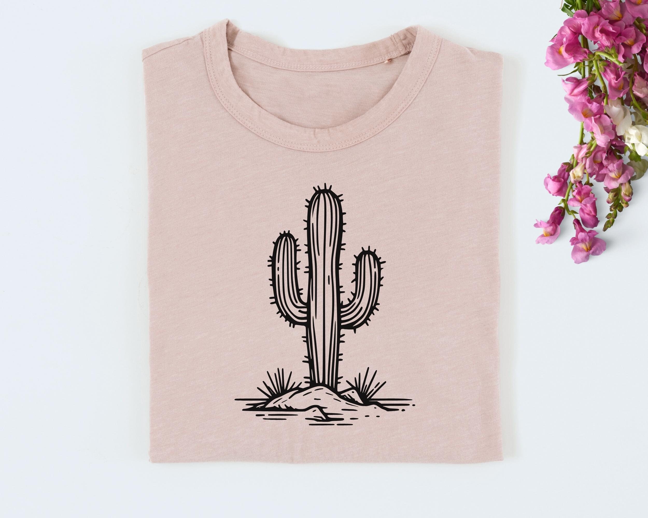 Saguaro Cactus SVG Bundle, Set of 5 Minimalist Line Art Vector Designs ...