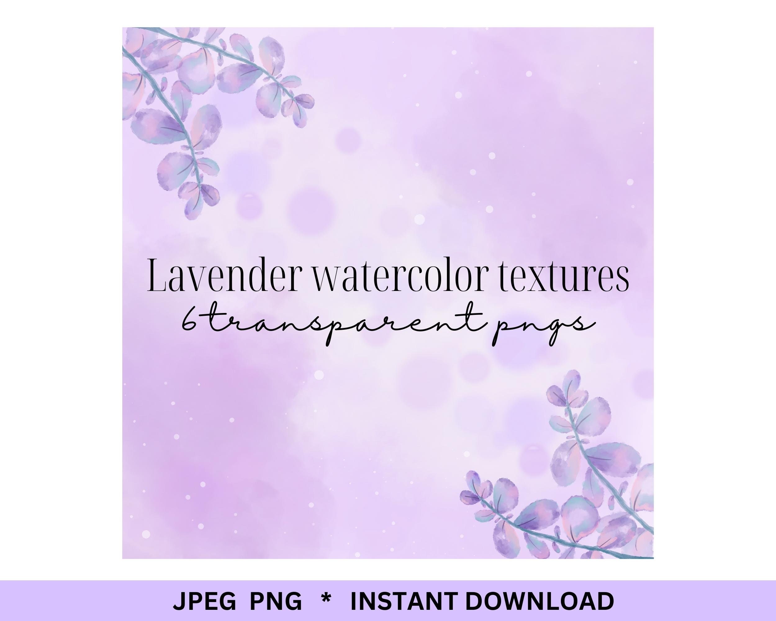 Lavender Watercolor Texture Digital Paper Bundle of 6, Purple ...