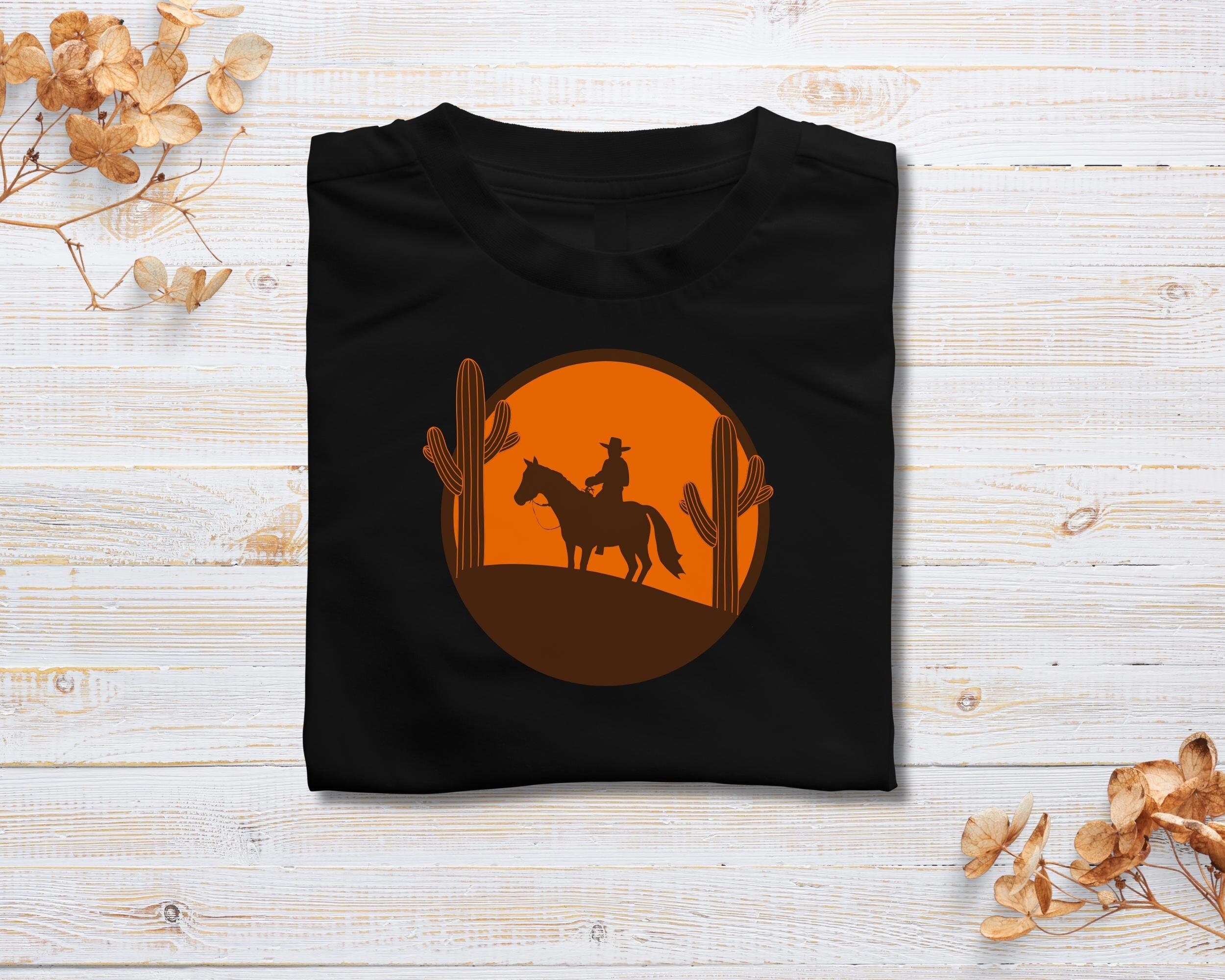Cowboy Sunset SVG - Layered Retro Cut File for Laser Cutting, Cricut ...