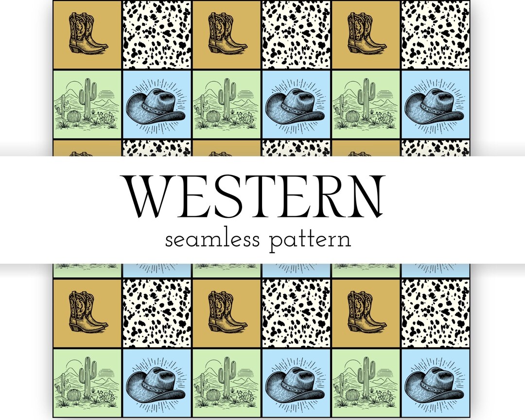 Western Seamless Quilt Pattern Png - Digital Download for Personal ...