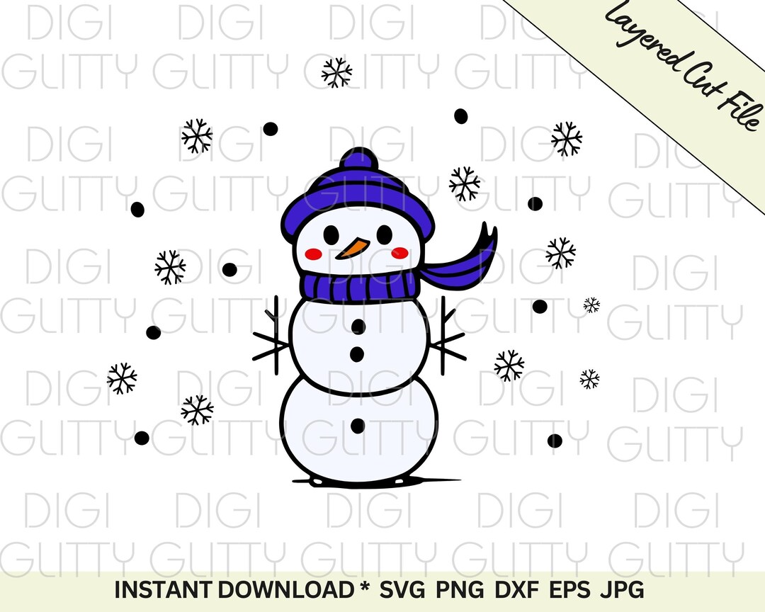 Snowman Png Layered SVG Cut File Vector Christmas Designs Digital ...