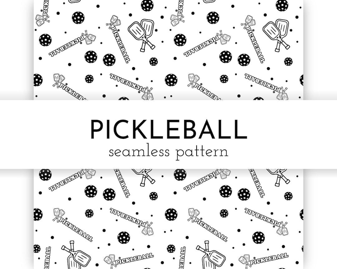 Seamless Pickleball Pattern With Balls Paddles and Text - Etsy UK
