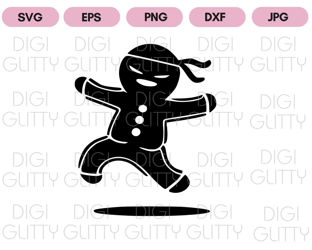 Ninja Gingerbread Man SVG, Christmas Cut File for Cricut and Silhouette ...