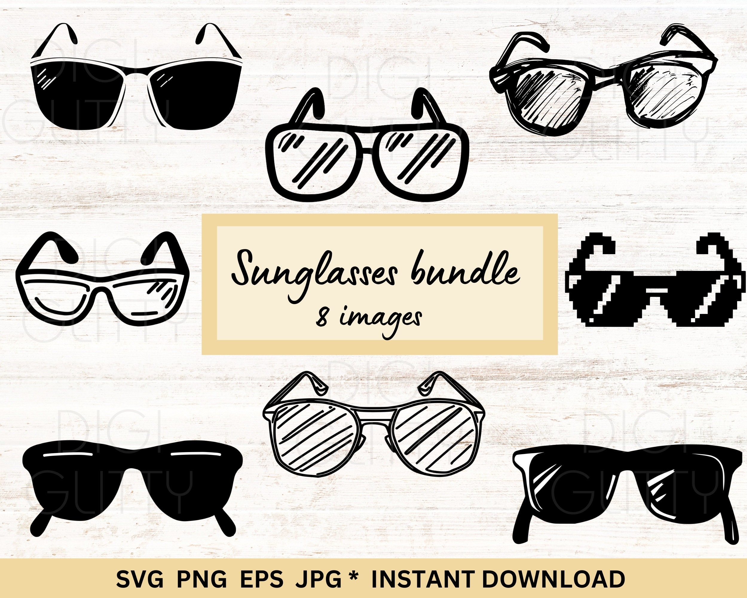 Sunglasses Svg Bundle Png Eps. Sunglass Clipart Designs Cut - Etsy