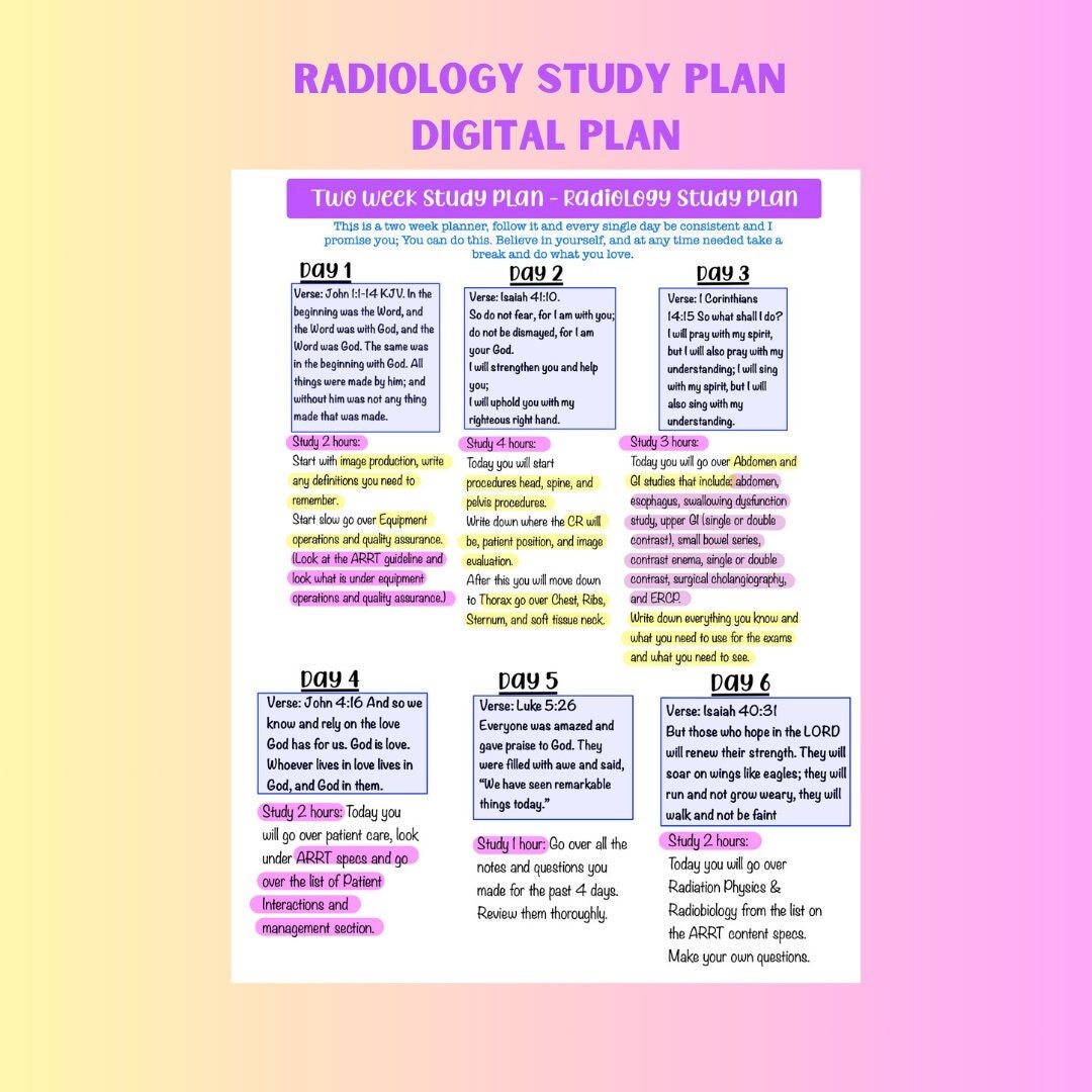 Radiography Study Plan - 2 Week X-ray Tech Study Plan - Radtech Study ...