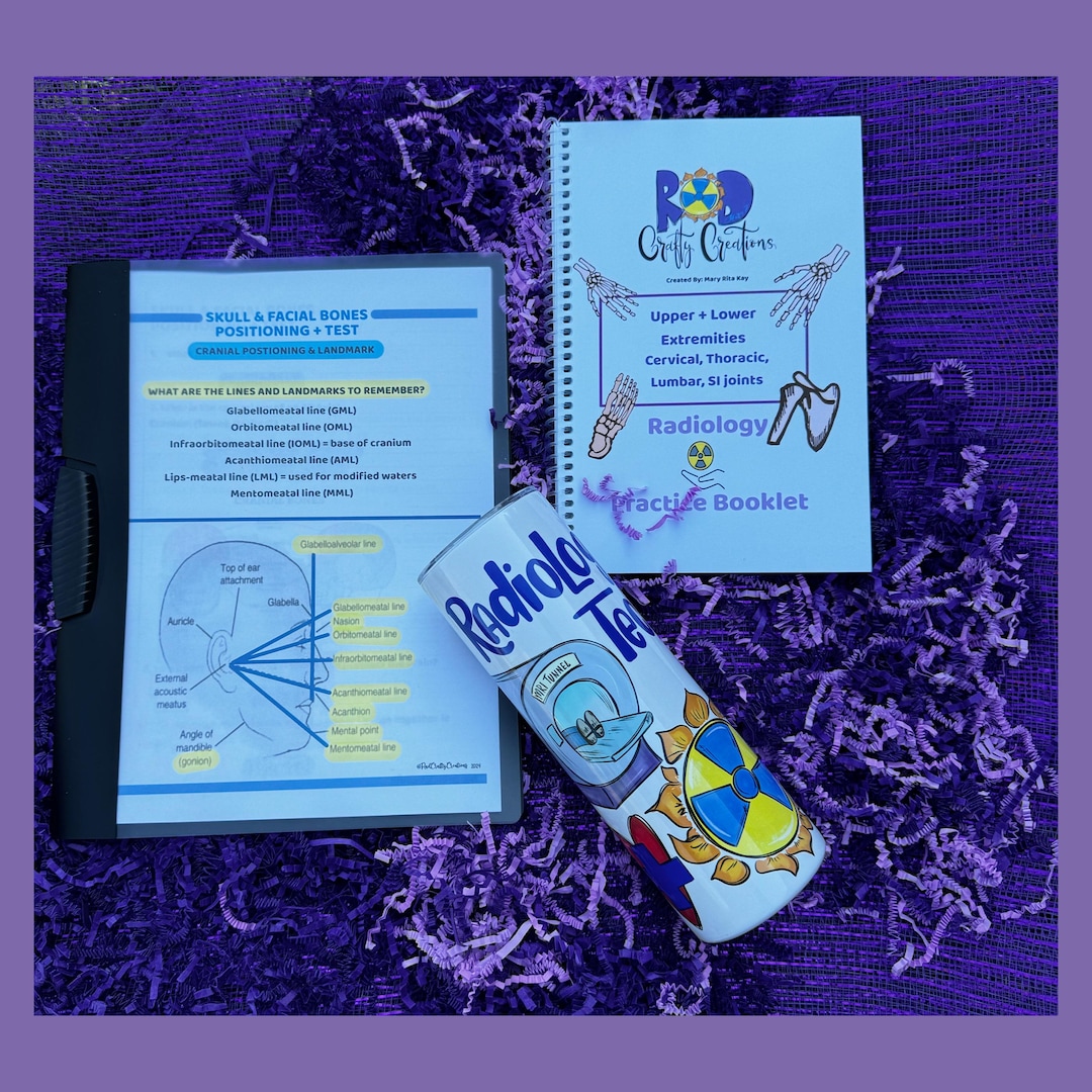 Radiologic Tech Skull Test + Procedure Booklet Bundle With 20 Oz ...