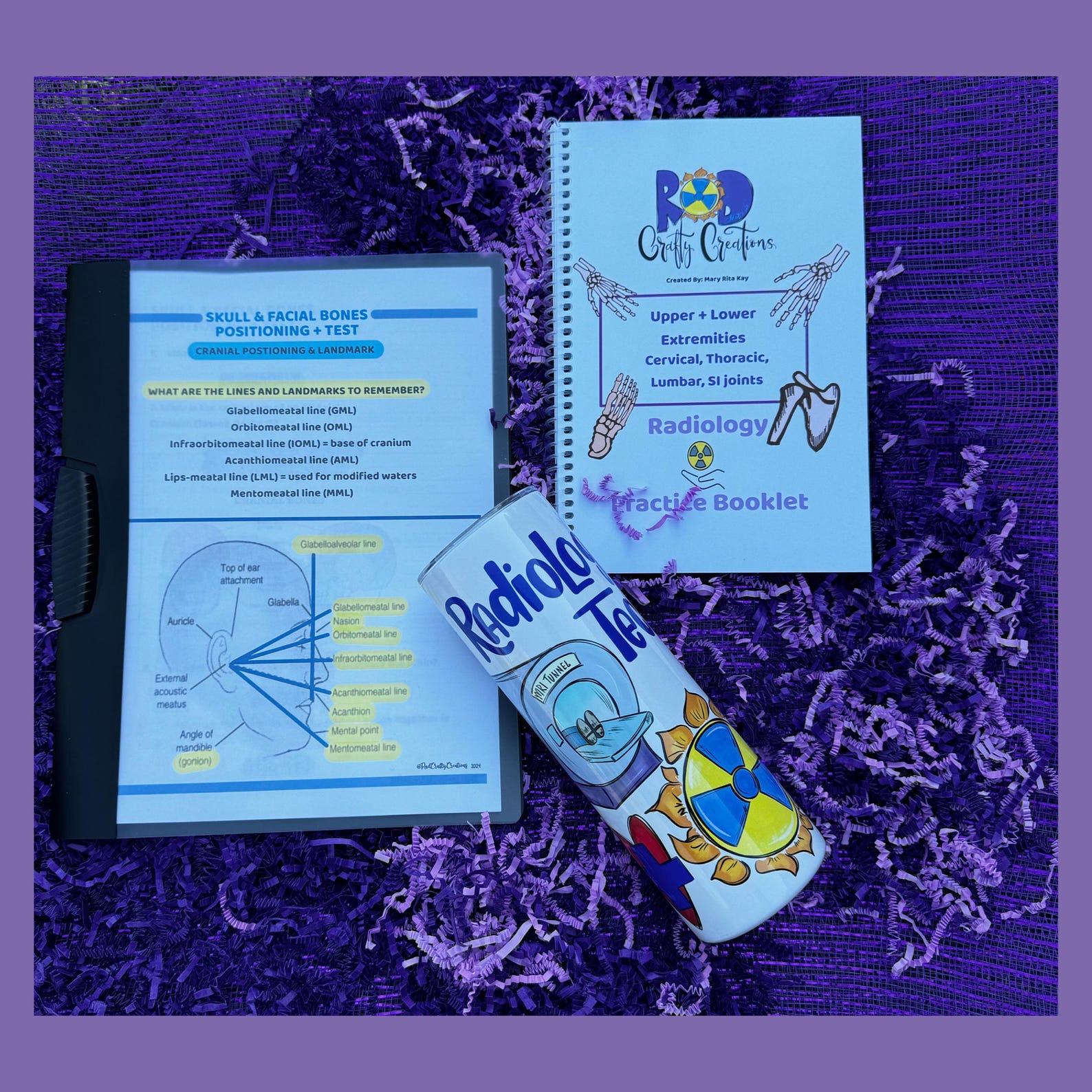 Radiologic Tech Skull Test + Procedure Booklet Bundle With 20 Oz ...